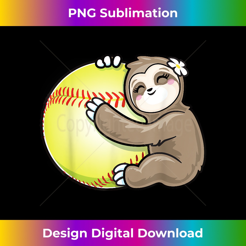 Sloth Hugging Ball Cute Girl Softball - Innovative PNG Subli | Inspire ...