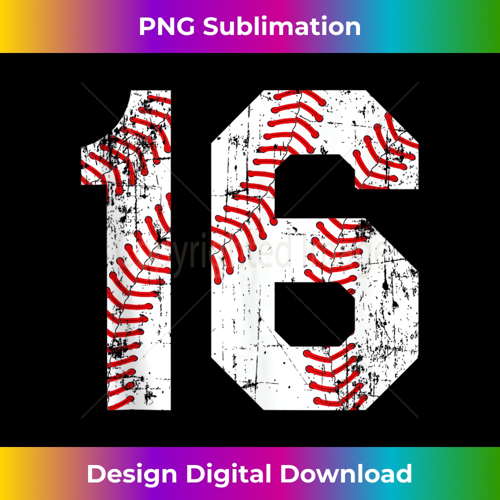 Vintage Baseball 16 Jersey Number - Edgy Sublimation Digital | Inspire ...
