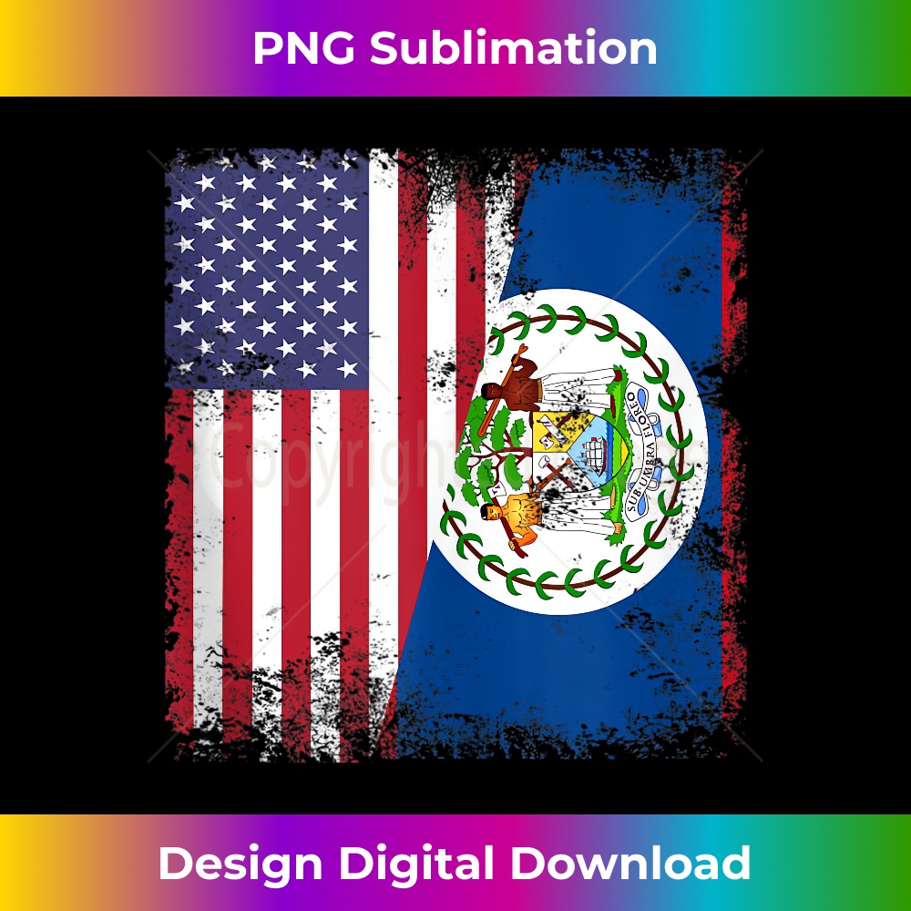 Half Belizean Flag Design Vintage Belize USA - Sleek Sublim | Inspire ...