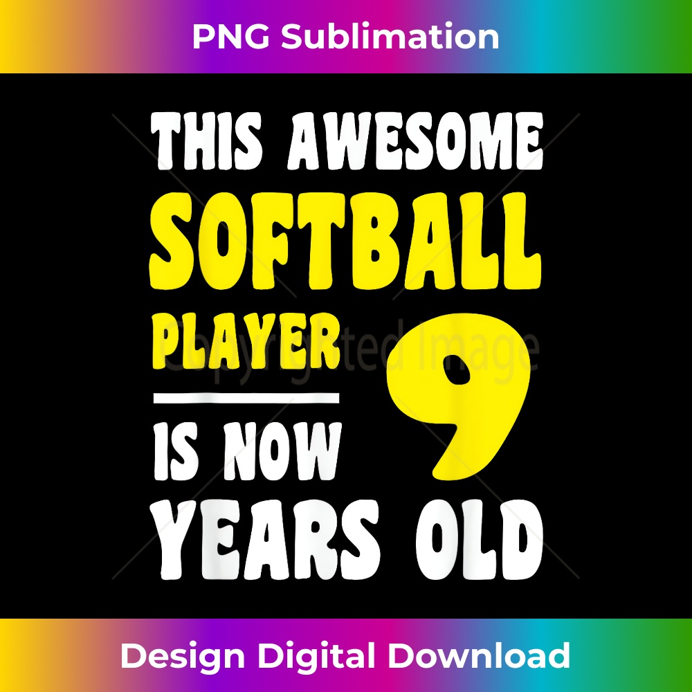 9 Year Old Happy 9th Birthday Softball 9th Birthday - Eco-Fr | Inspire ...