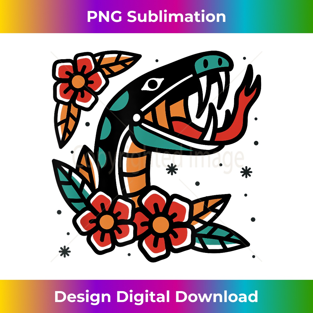 Snake Old School American Traditional Tattoo Flash - Vibrant | Inspire ...