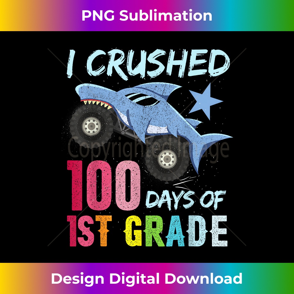 Shark Monster Truck 100 Days Of 1st Grade School Apparel Boy | Inspire ...