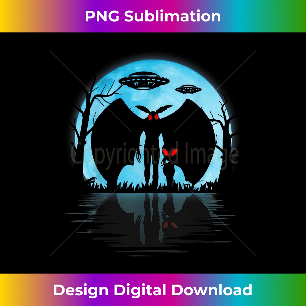 Mothman and Alien UFO Night Moon Forest Cryptid Believe - Bo - Inspire ...