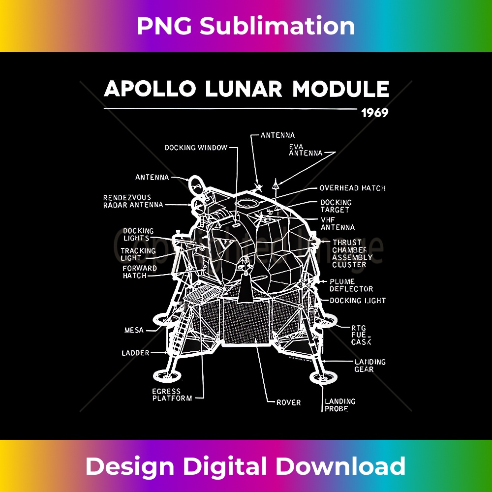 Lunar Module First Moon Landing - Artisanal Sublimation PNG | Inspire ...