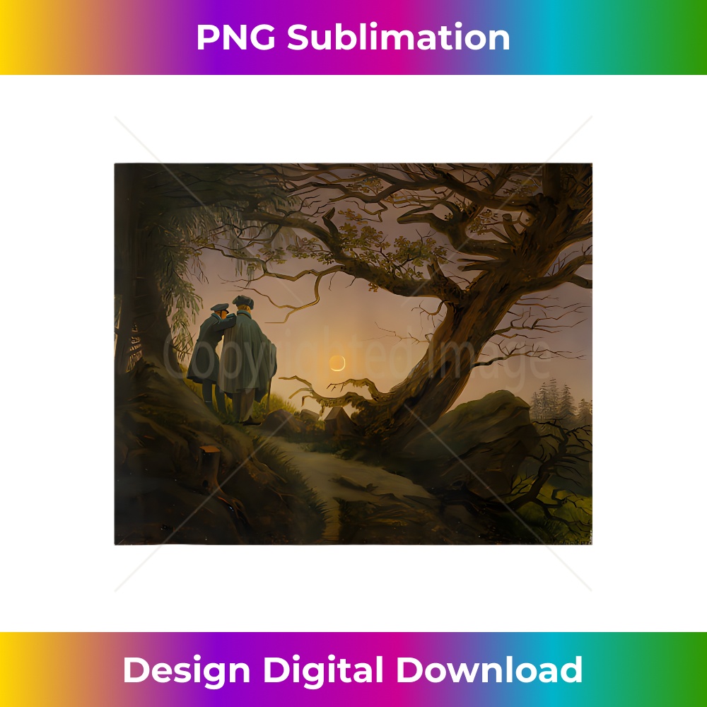 Two Men Contemplating the Moon by Caspar David Friedrich - L | Inspire ...