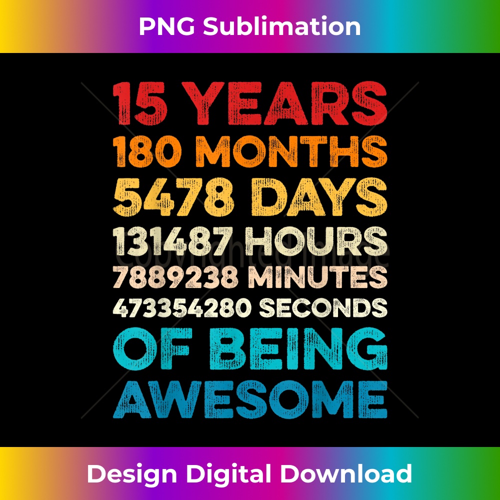 15th Birthday 15 Years of Being Awesome Vintage 15 Years Old | Inspire ...