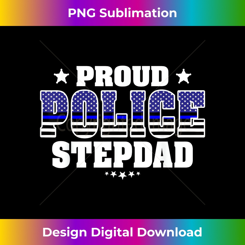 Mens Proud Police Stepdad Thin Blue Line US Flag Cop's Stepf | Inspire ...