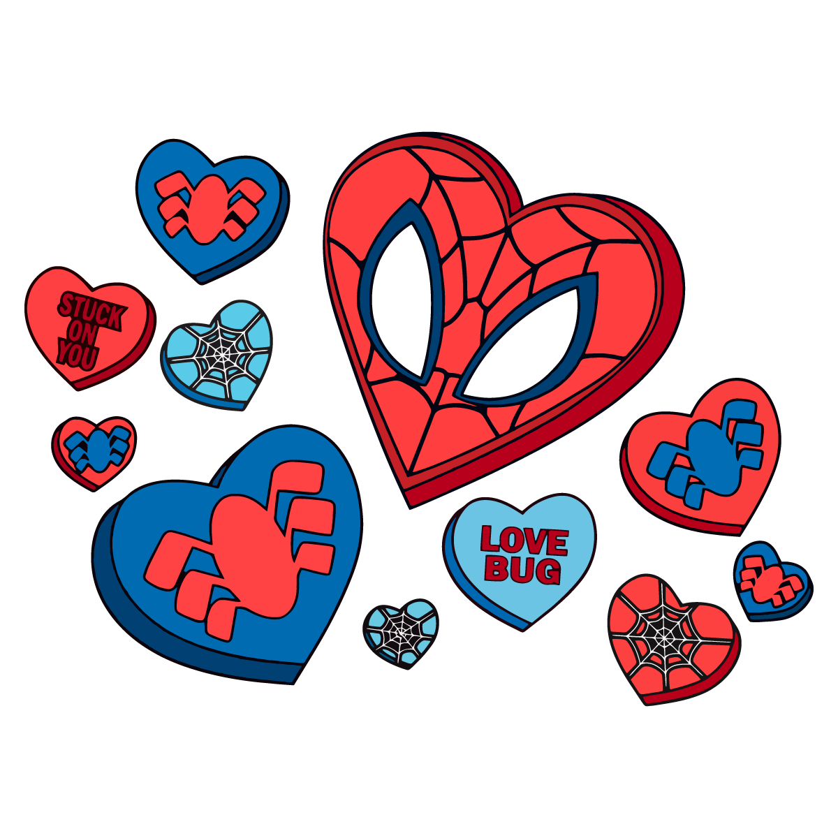 Valentine Heart Spiderman SVG | Inspire Uplift