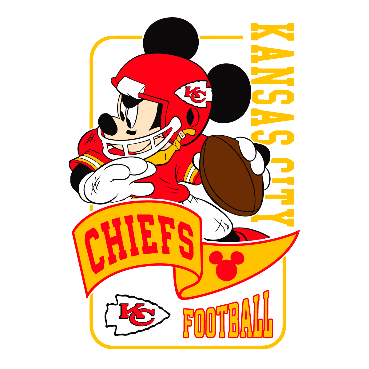 Mickey Mouse Play Football Kansas City Chiefs SVG Untitled | Inspire Uplift