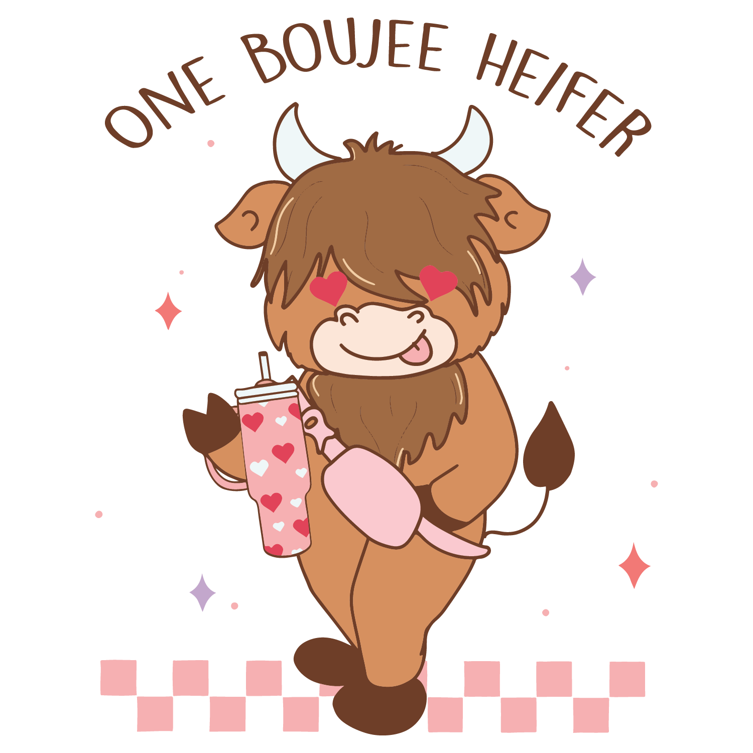 One Boujee Heifer Highland Cow Valentine SVG - Inspire Uplift