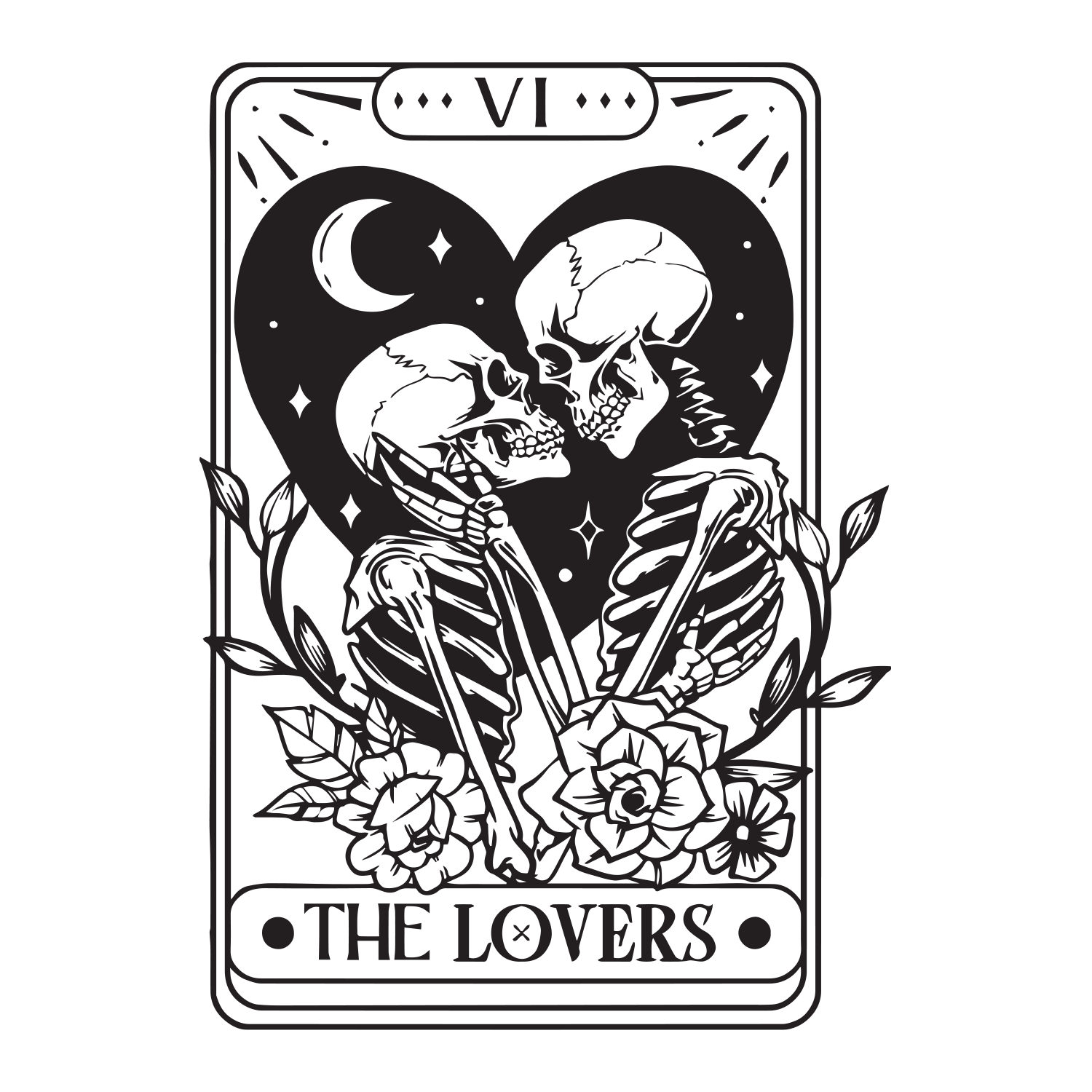 The Lovers SVG The Lovers Tarot Card SVG Skeleton Lovers SVG | Inspire ...