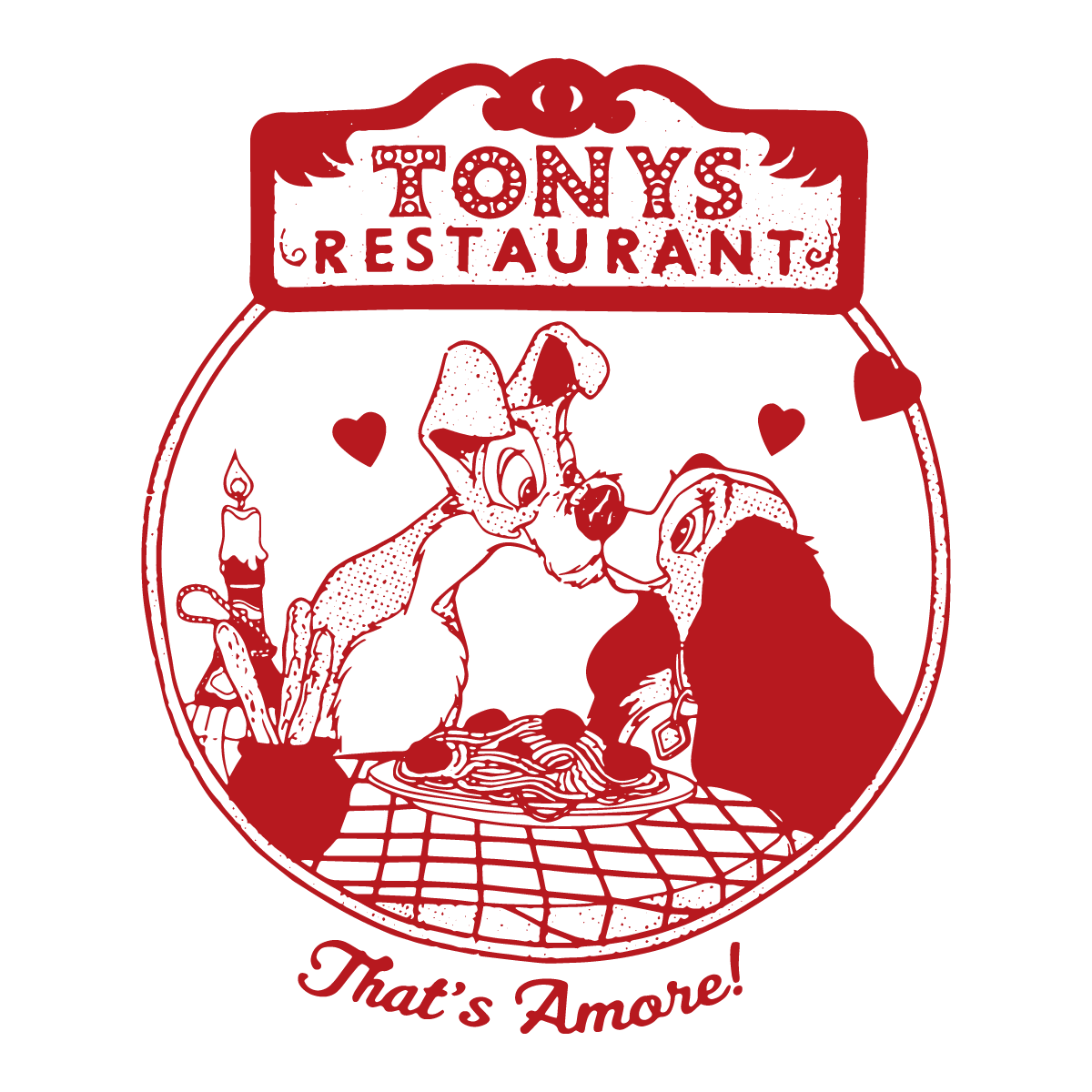 Retro Lady And Tramp Tonys Restaurant SVG - Inspire Uplift