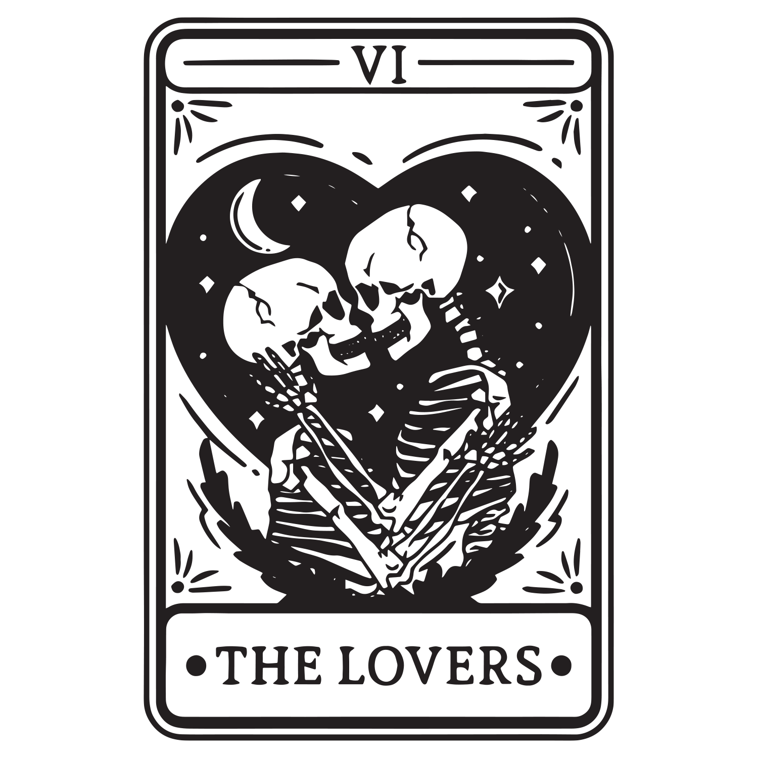 The Lovers SVG The Lovers Tarot Card SVG Skeleton Lovers SVG | Inspire ...