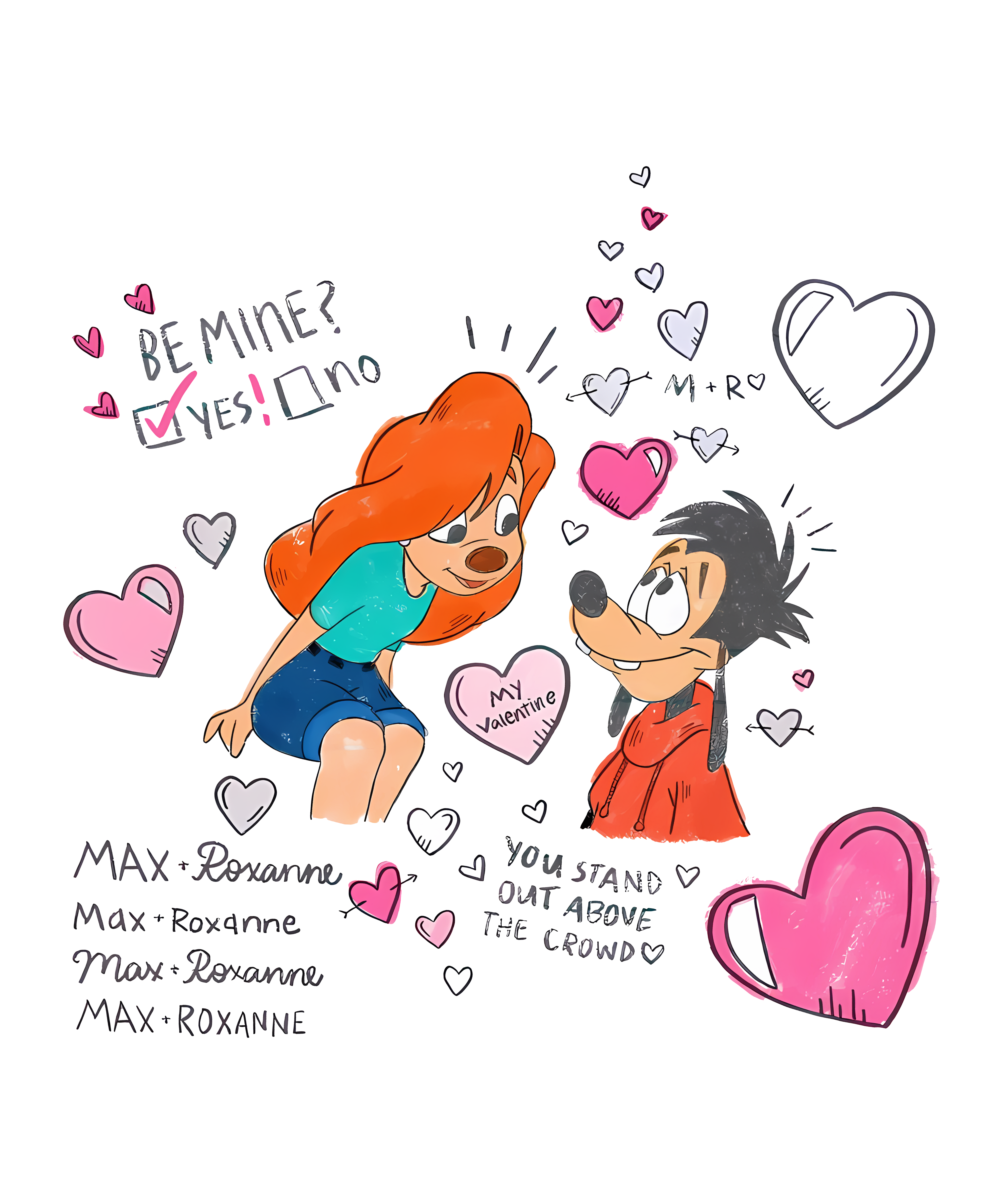 Disney A Goofy Movie Max And Roxanne PNG | Inspire Uplift