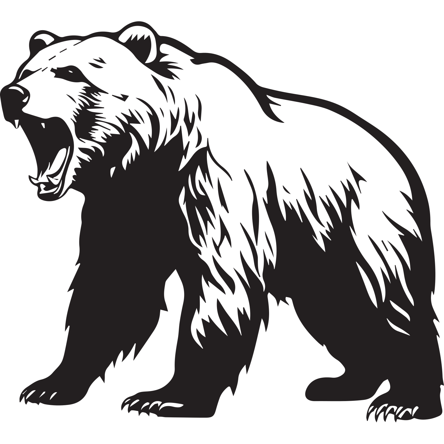 California Grizzly Bear Svg California State Mammal Vector B | Inspire ...