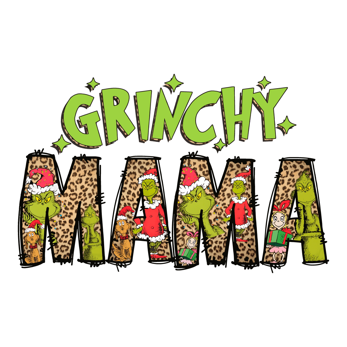 Christmas Grinchy Mama PNG | Inspire Uplift