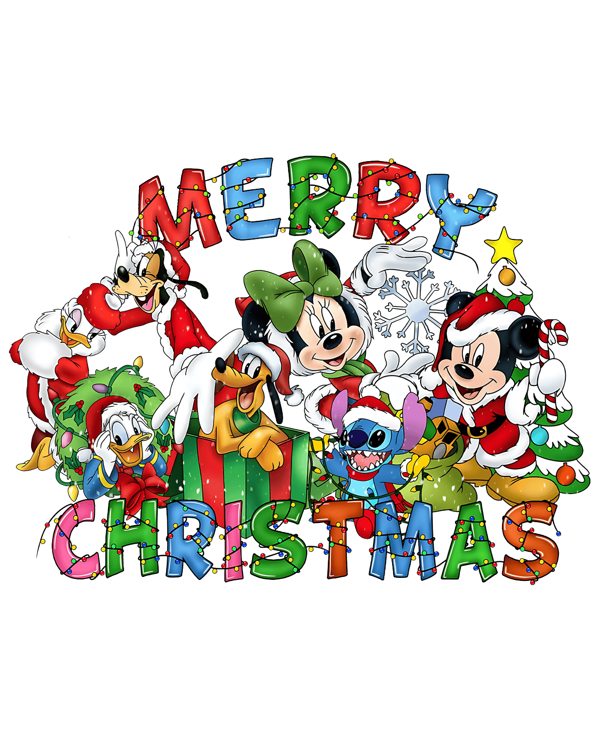 Merry Christmas Disney Characters PNG | Inspire Uplift