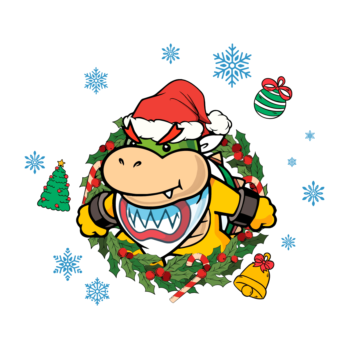 Funny Bowser Super Mario Christmas SVG | Inspire Uplift