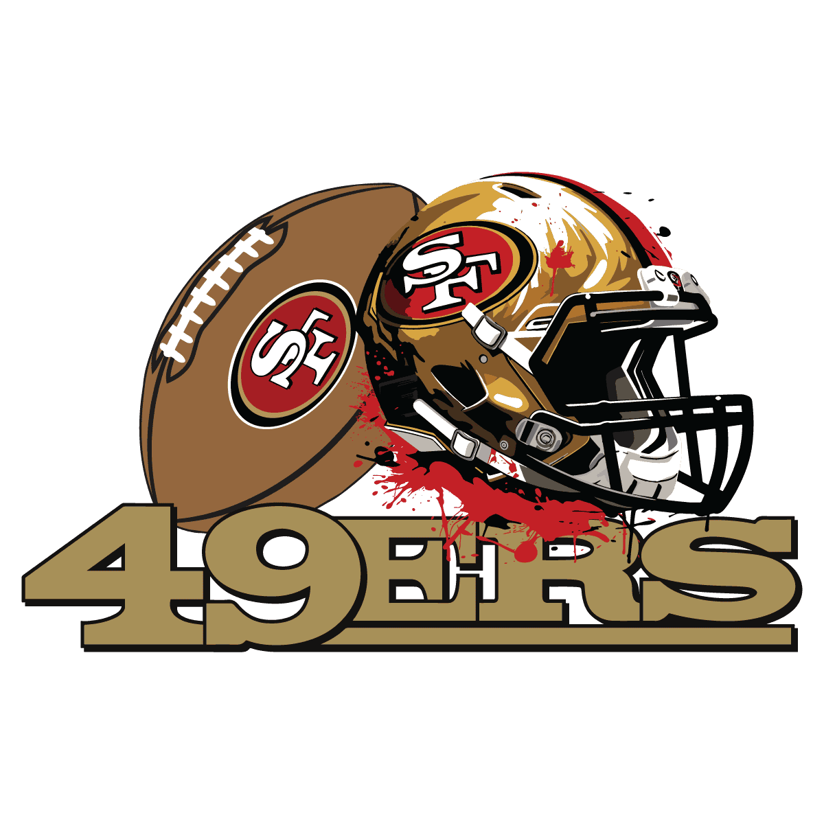 49ers Football Helmet SVG Cricut Digital Download | Inspire Uplift