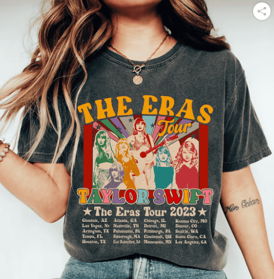 Taylor Swift Eras Tour Retro Png, Swift Girls Graphic Shirt | Inspire ...