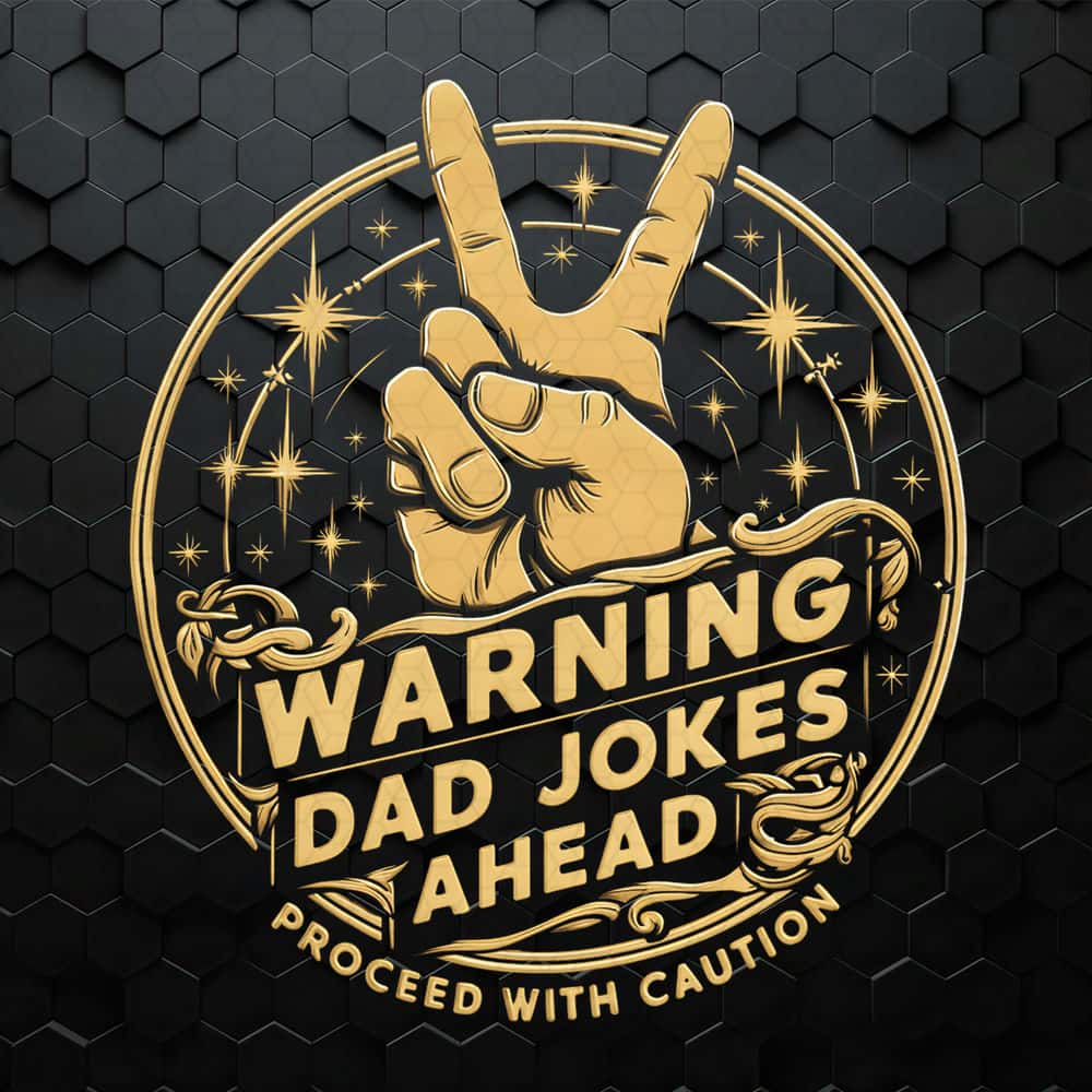 Retro Warning Dad Jokes Ahead Fathers Day PNG | Inspire Uplift