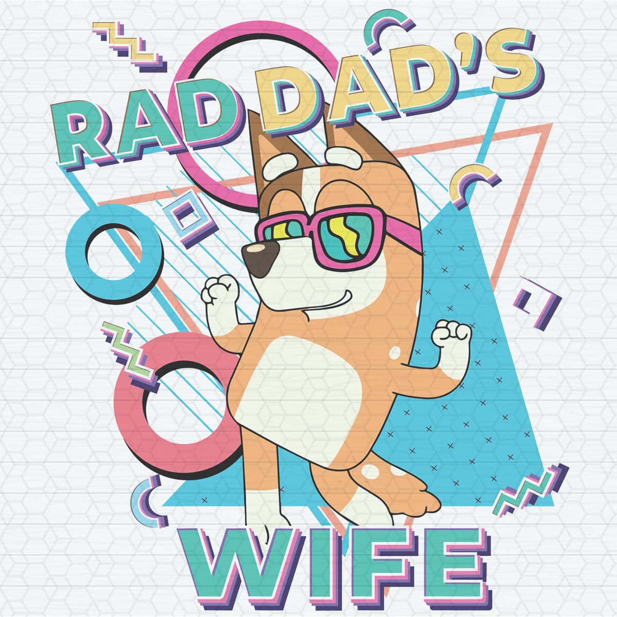 Retro Rad Dads Wife Bluey Cartoon SVG | Inspire Uplift