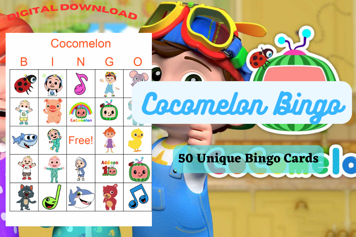 Cocomelon printable bingo, children's bingo game, family bi - Inspire ...
