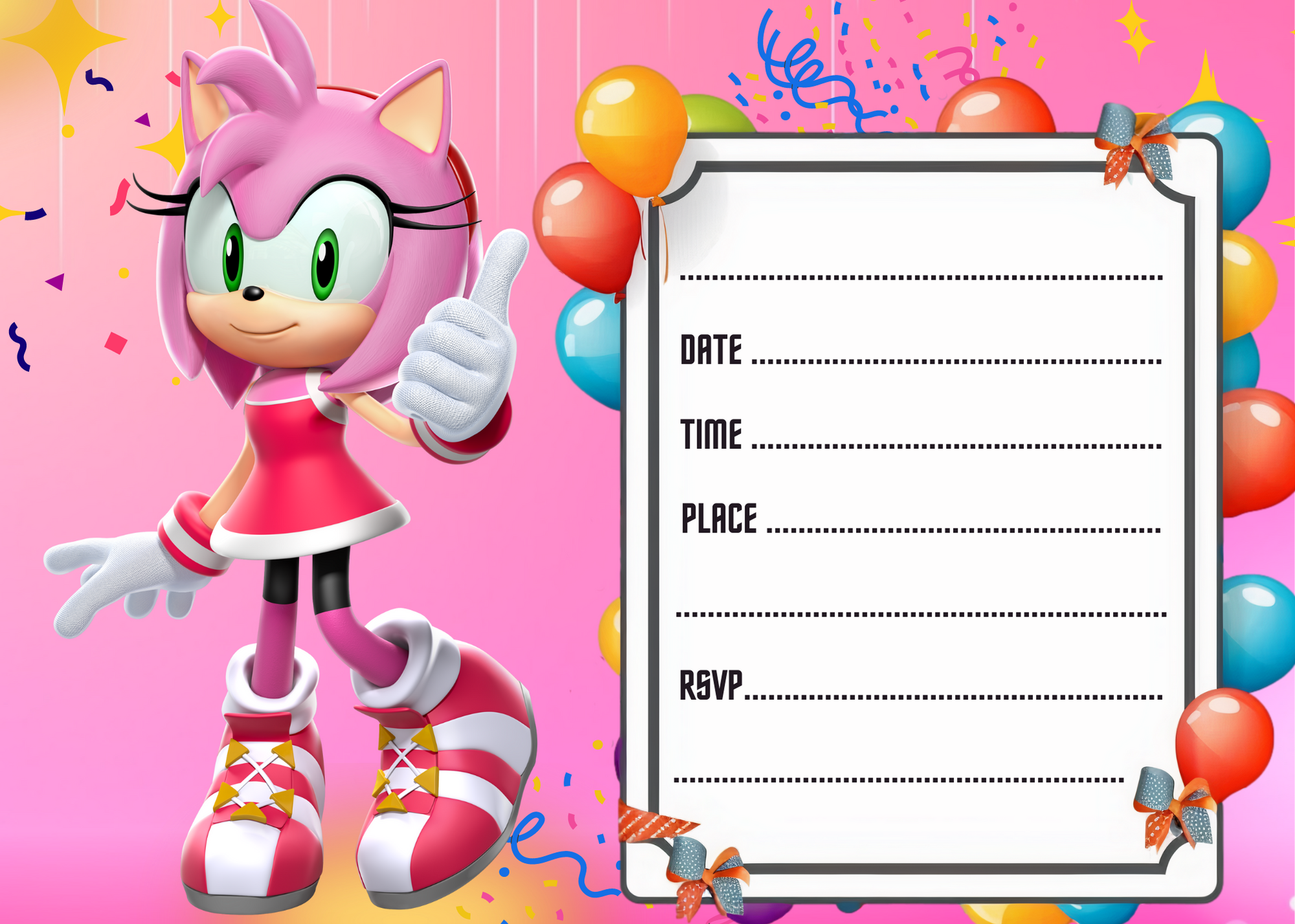 Sonic Birthday Invitation,digital invitation,party invite,Em | Inspire ...