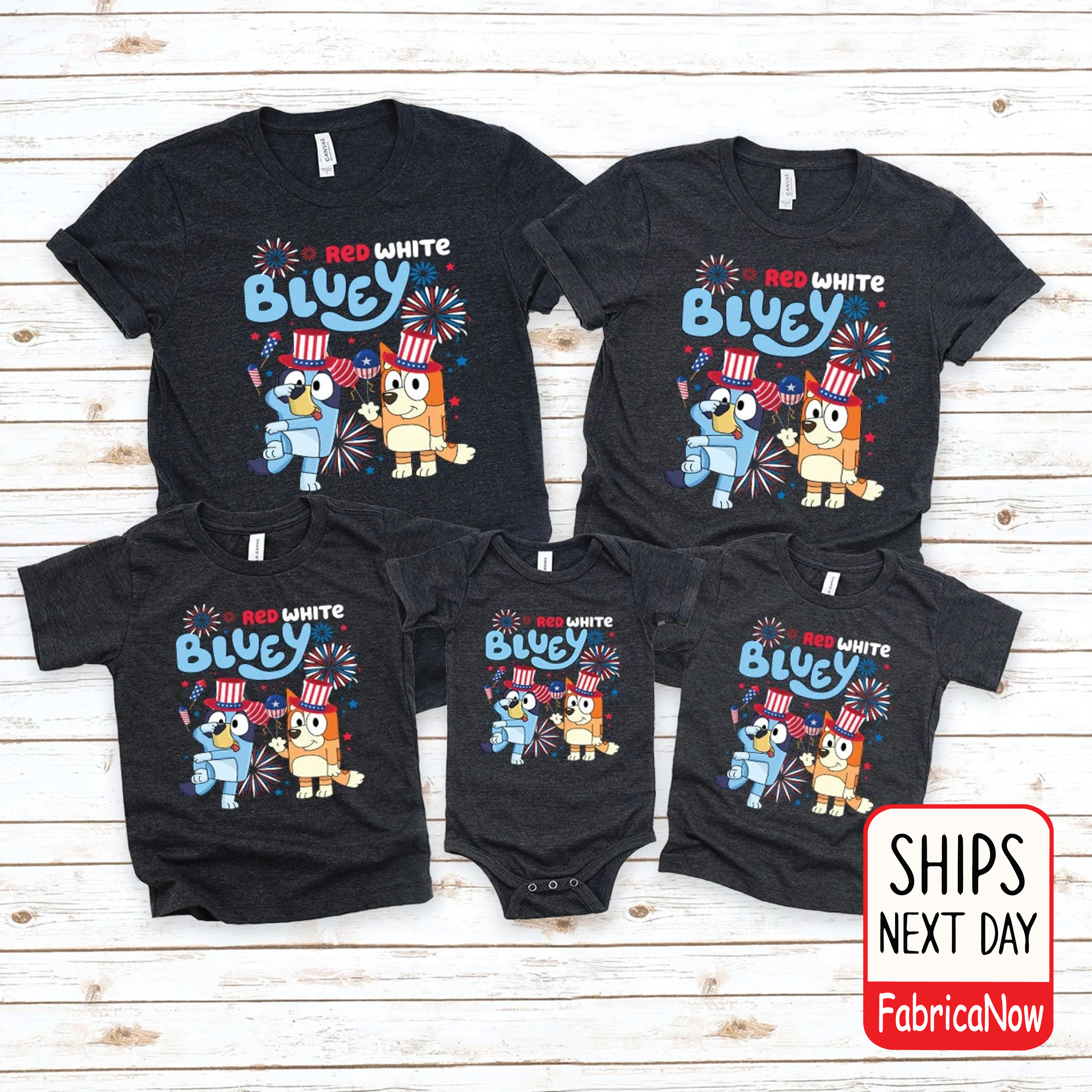 Bluey Shirt, Red White Bluey Fourth of July Shirt, Independe | Inspire ...