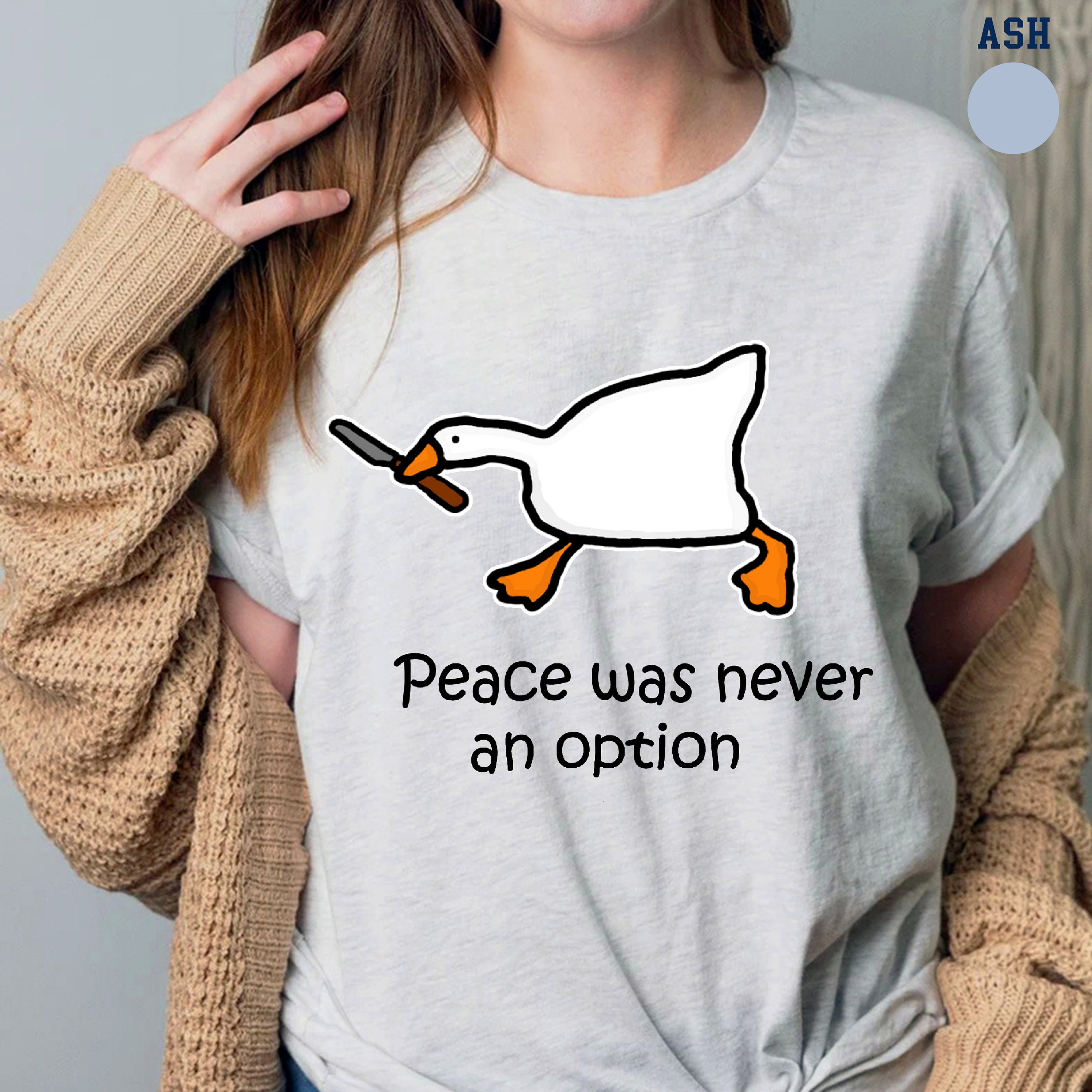 Murder Duck, Peace Was Never An Option Shirt, Duck Crewneck | Inspire Uplift