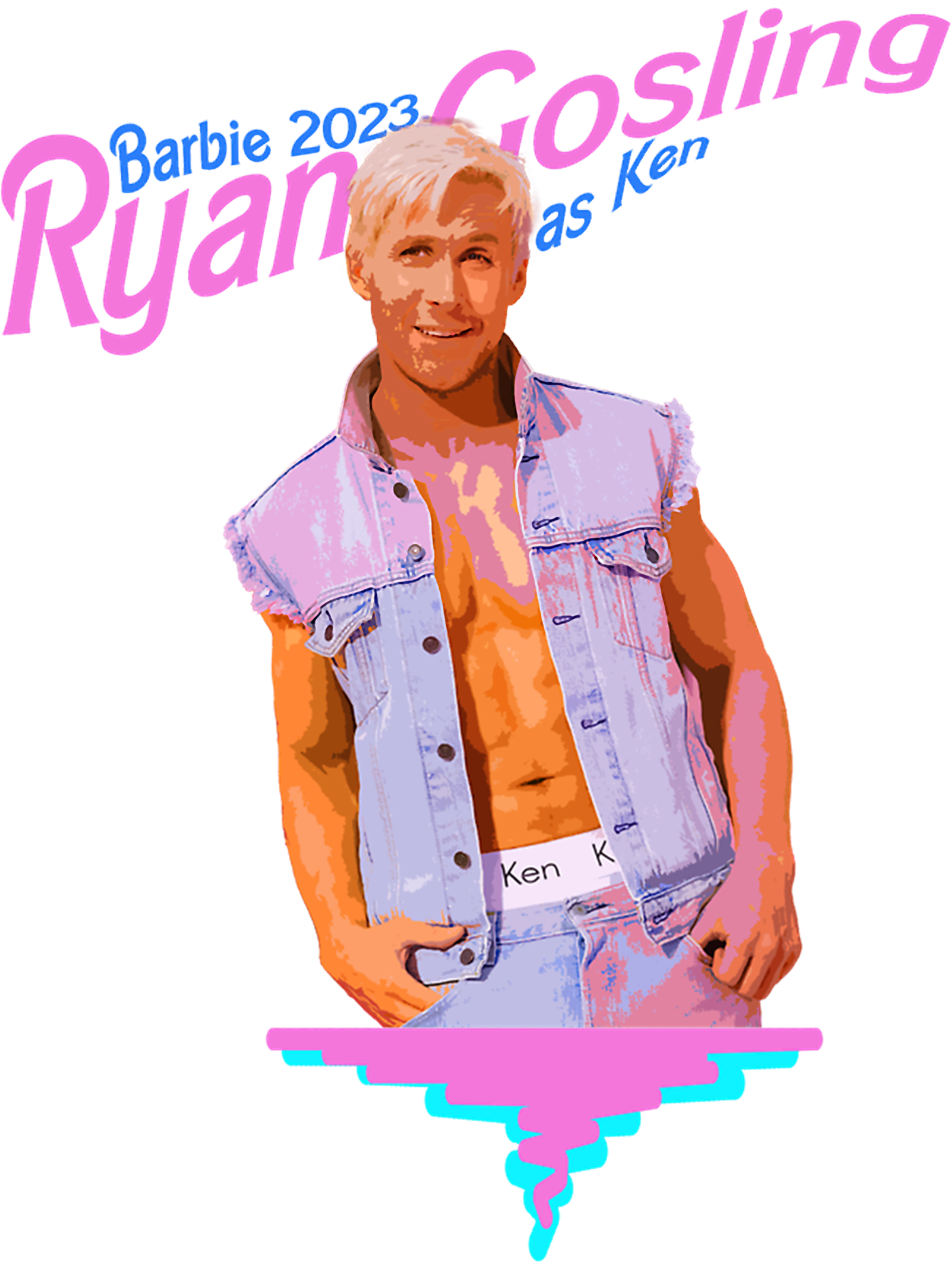 Barbie movie 2023 Ryan Gosling as Ken grphic illustration d | Inspire ...