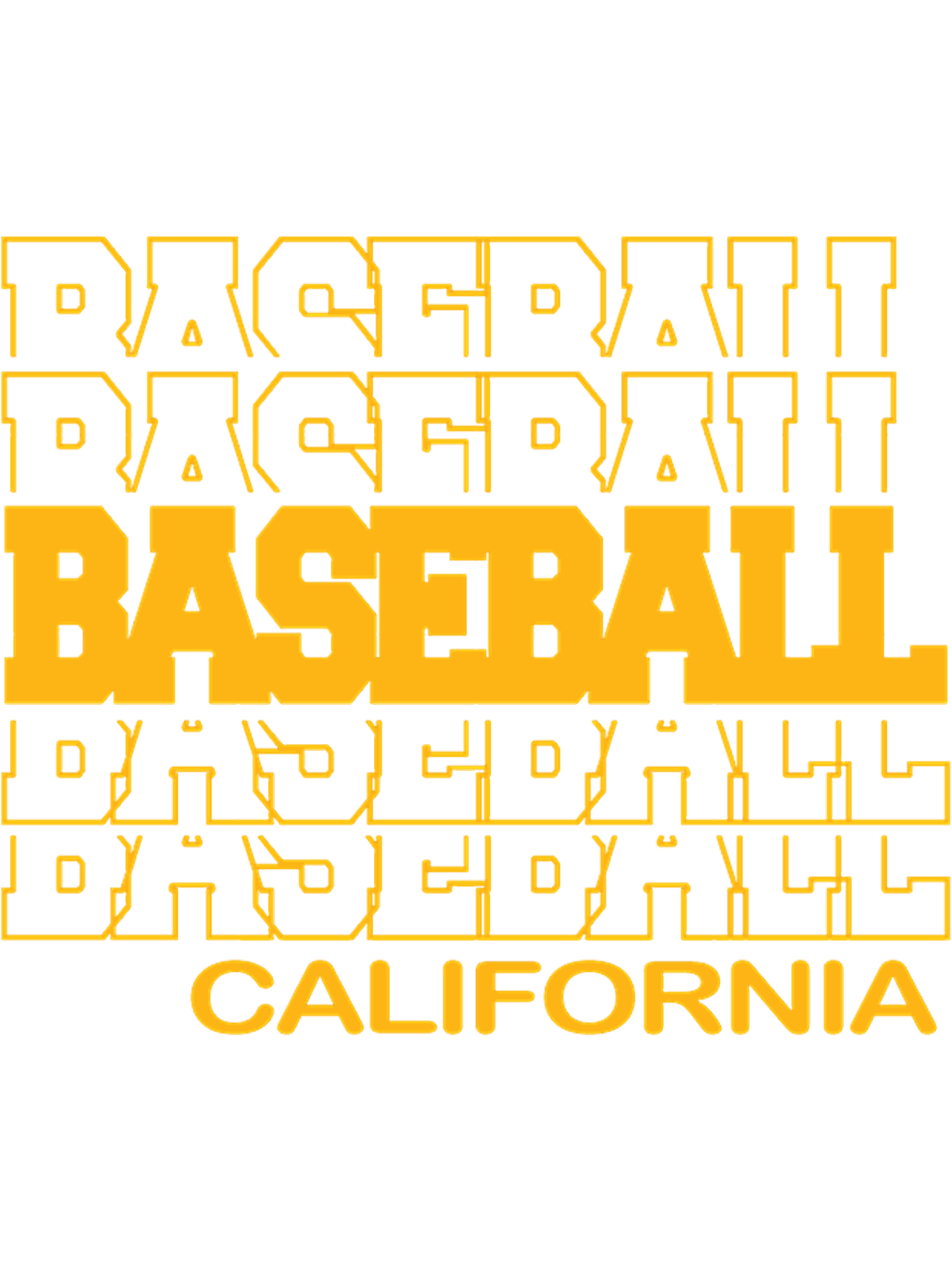 Baseball California in Modern Stacked Lettering | Inspire Uplift