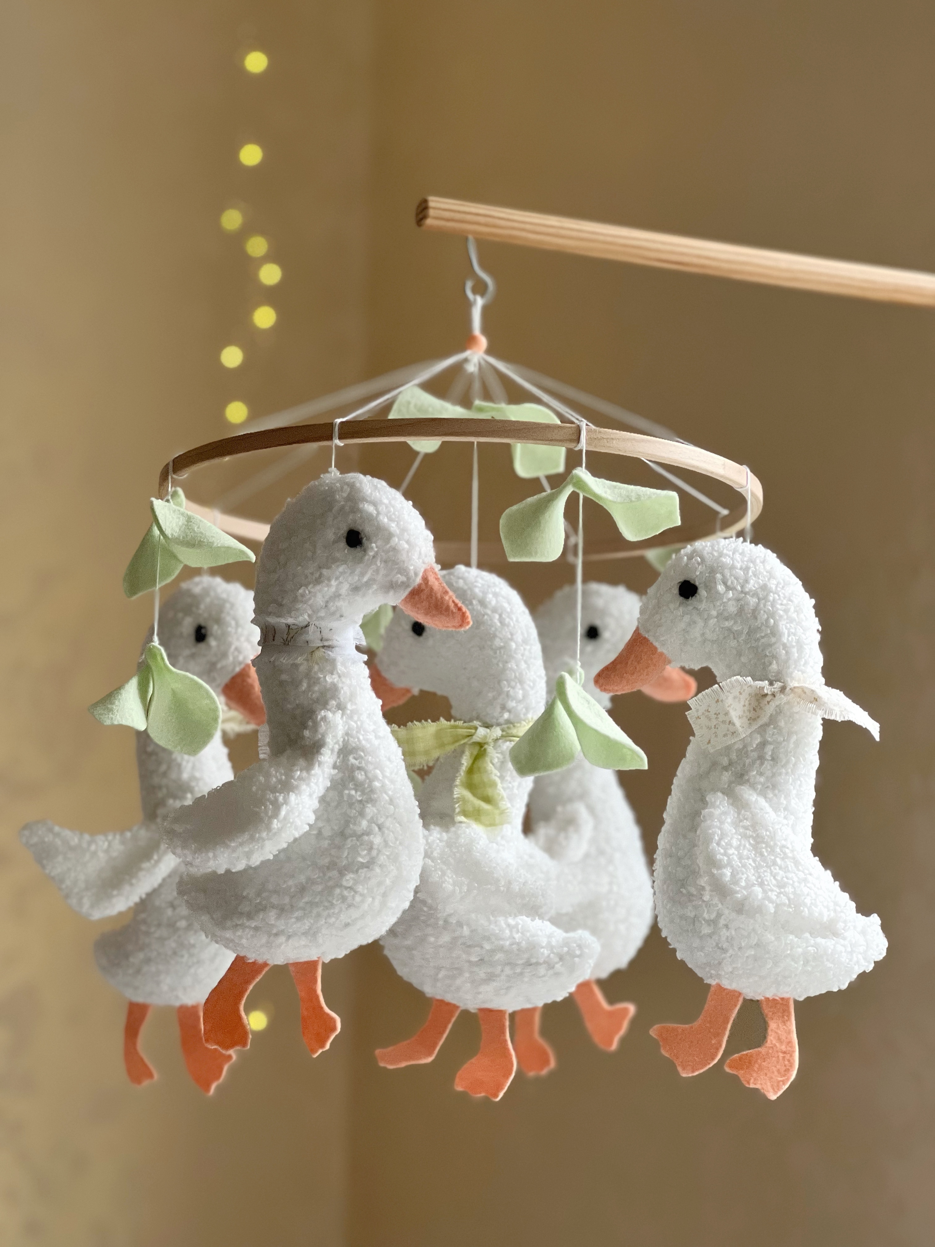 Goose mobile crib, cozy nursery decor, baby mobile hanging, | Inspire ...