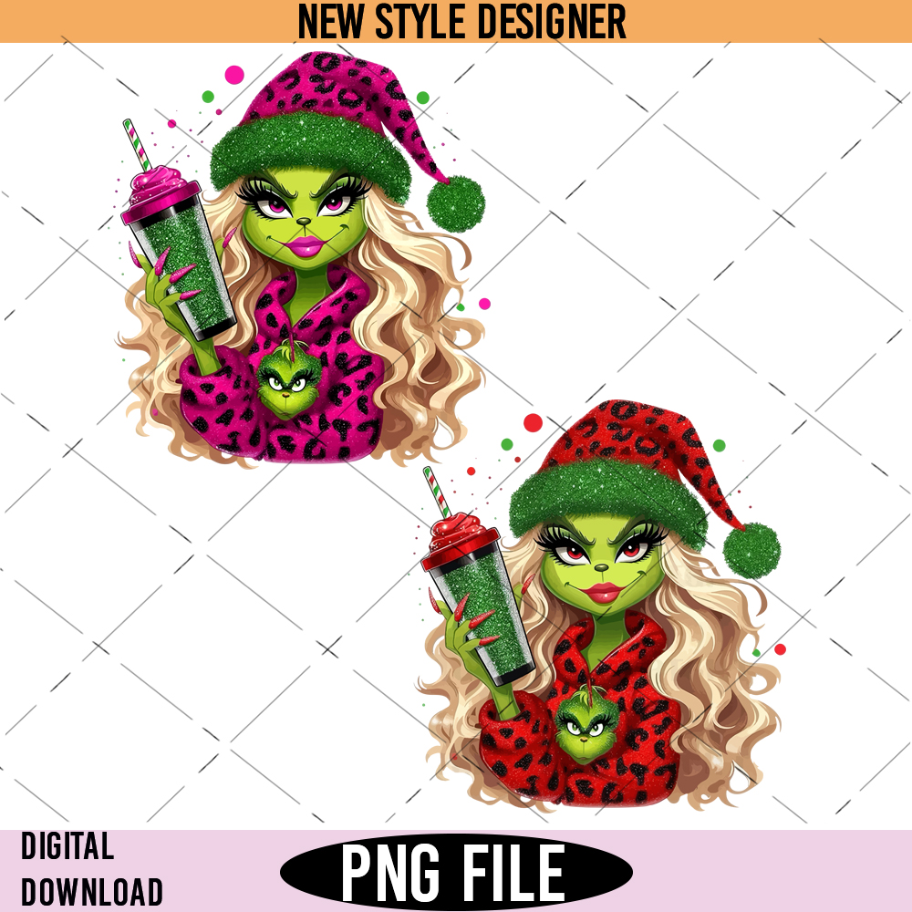 Pink Grinch Girl PNG Bundle, Girl Grinch Cute PNG, Holiday G | Inspire ...