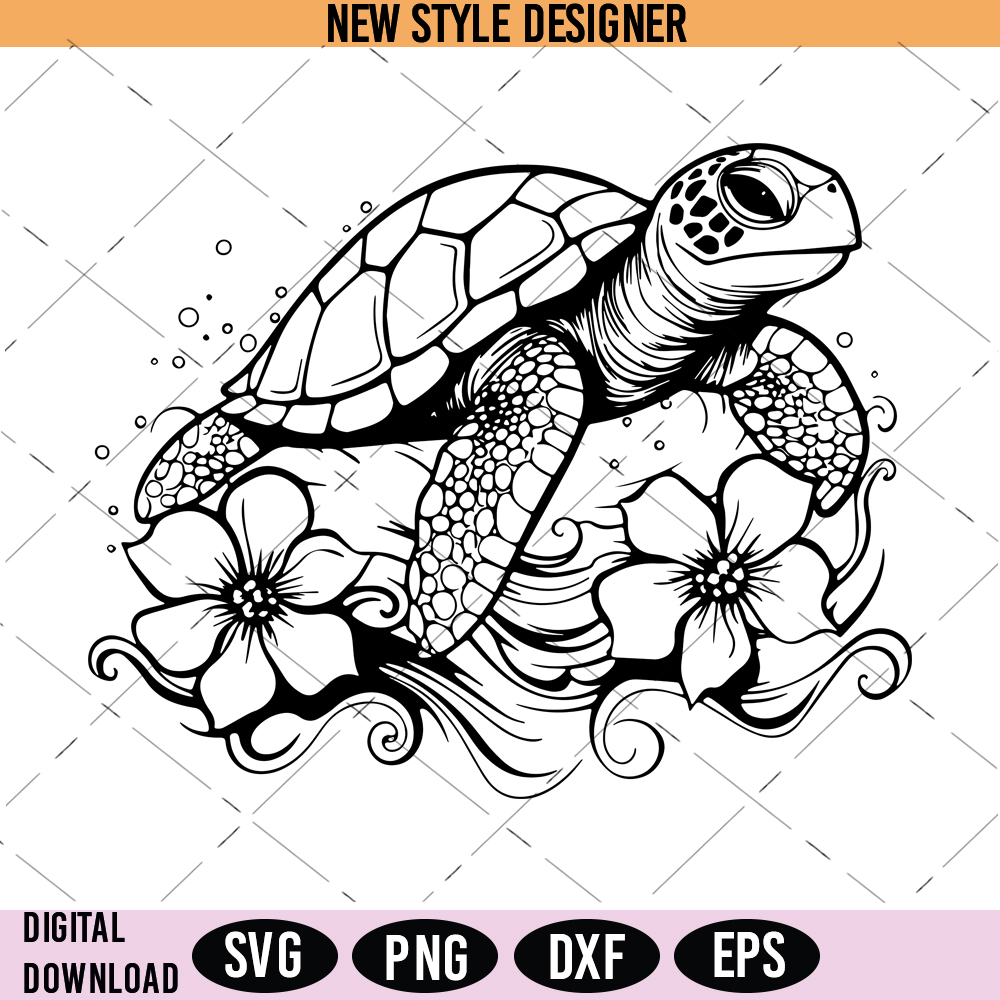Ocean Animal Clipart, Underwater Turtle Design, Marine Life - Inspire ...