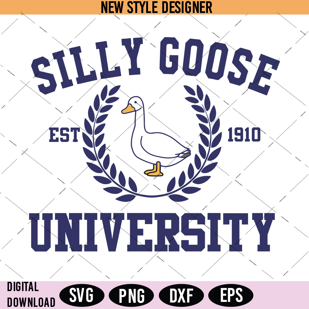 Silly Goose University SVG, Silly Goose SVG, Quirky Bird Uni - Inspire ...