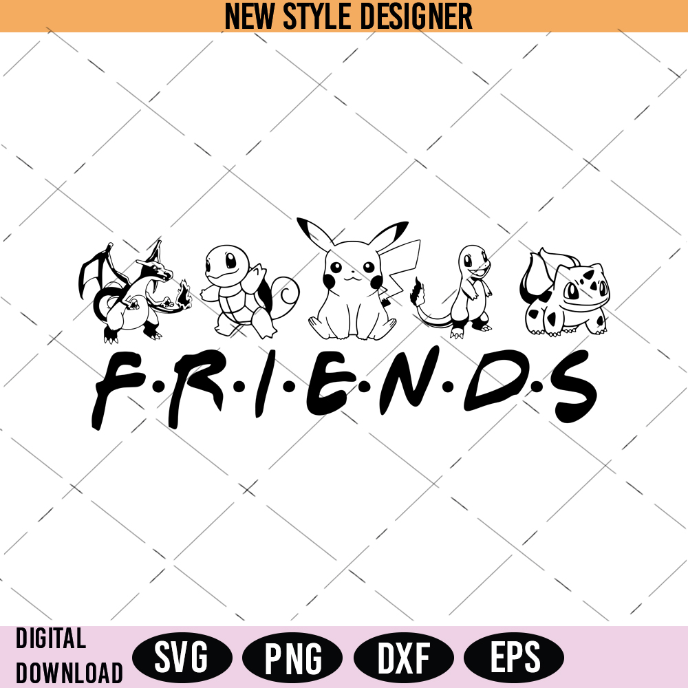 Pokemon Friends SVG, Cartoon Creature Friendship SVG, Instan - Inspire ...