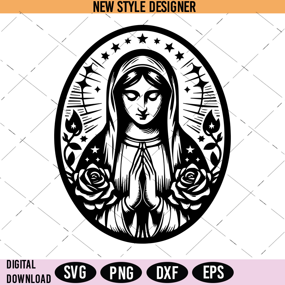 virgin mary rose svg - Inspire Uplift