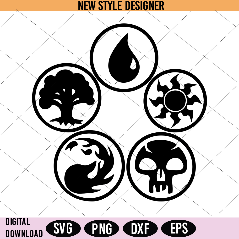 MTG Basic Lands Vector, Magic: The Gathering Land Art SVG, I | Inspire ...