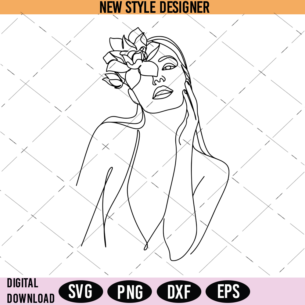 Blonde Hair Sketch SVG, Line Drawing Blondie Svg, Vector Art - Inspire ...