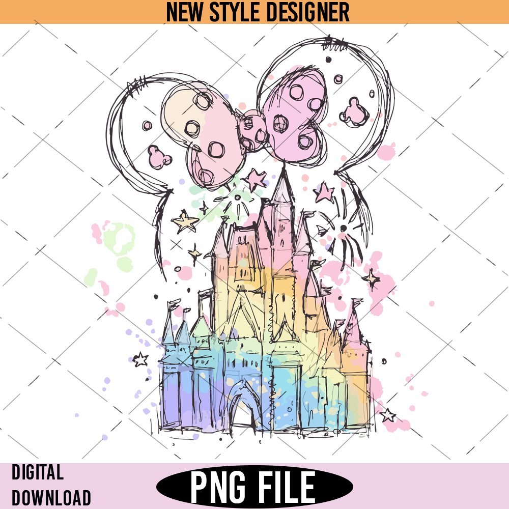 Mouse Ear Castle Png, Watercolor Castle Clipart Png, Magical - Inspire ...
