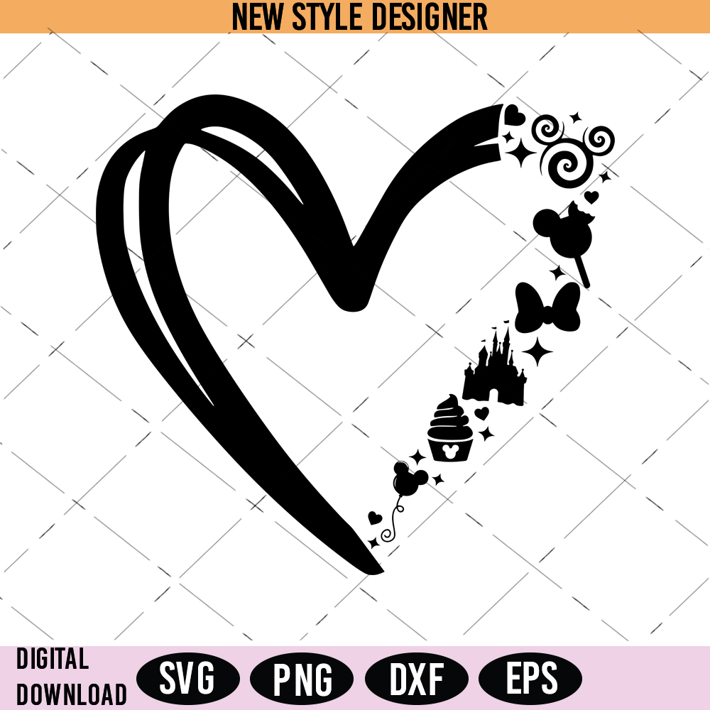 Disney Park Heart Svg, Family Vacation Svg, Disney theme par | Inspire ...