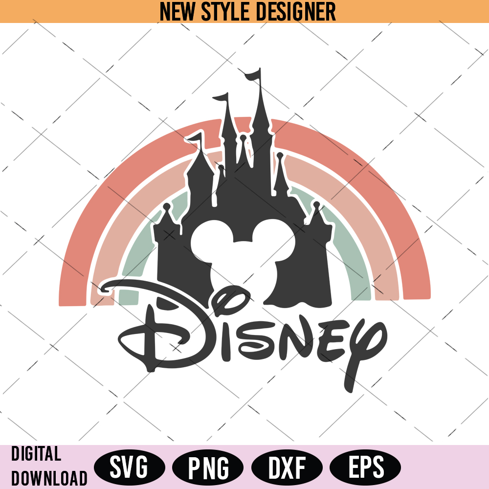 Disney Rainbow Castle Svg, Disney Family Svg, Disneyworld Sv | Inspire ...