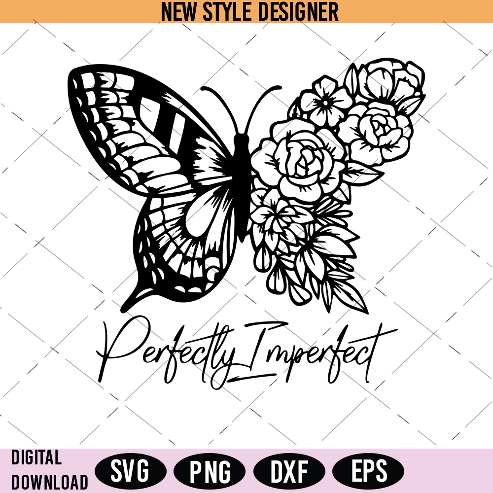 Perfectly imperfect doodle buttefly Svg, floral butterfly Sv | Inspire ...