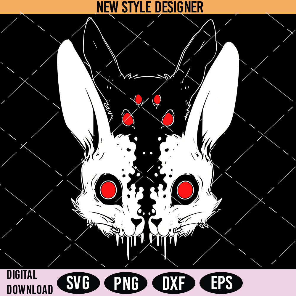 Creepy Cute Rabbit Svg Png, Soft Goth Svg, Edgy Grunge Svg, - Inspire ...