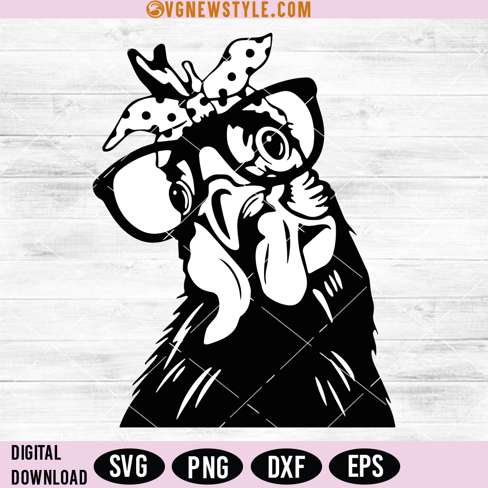 Chicken With Glasses and Bow Svg Png, Cute Chicken Svg, Chic | Inspire ...