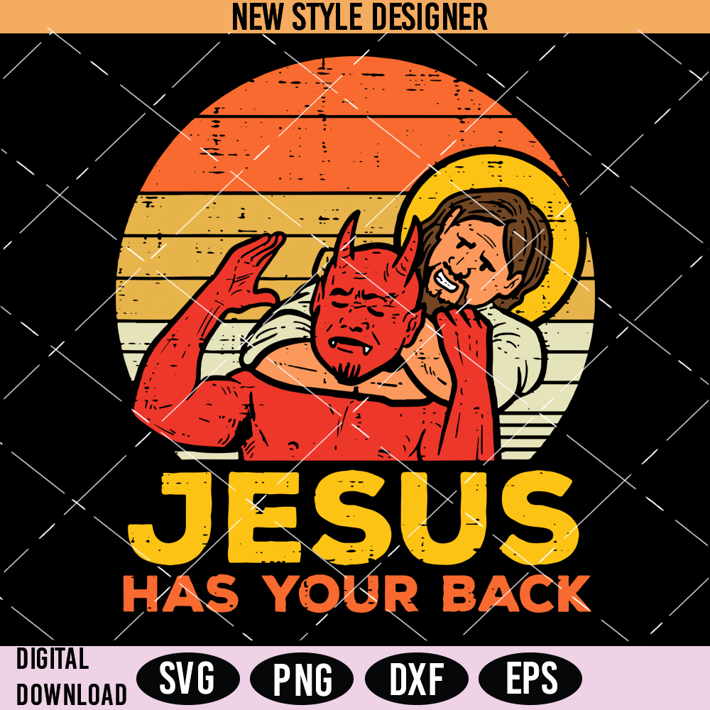 Jesus Has Your Back Svg Png, Jiu Jitsu Retro Christian Svg, | Inspire ...