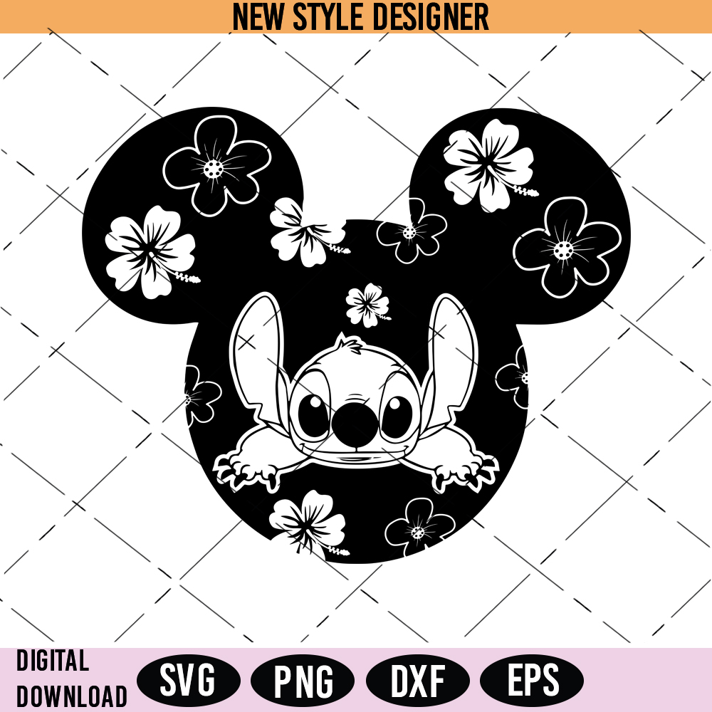 Stitch Svg, Mouse Head Svg, Magic Kingdom Svg, Mouse ears Sv - Inspire ...