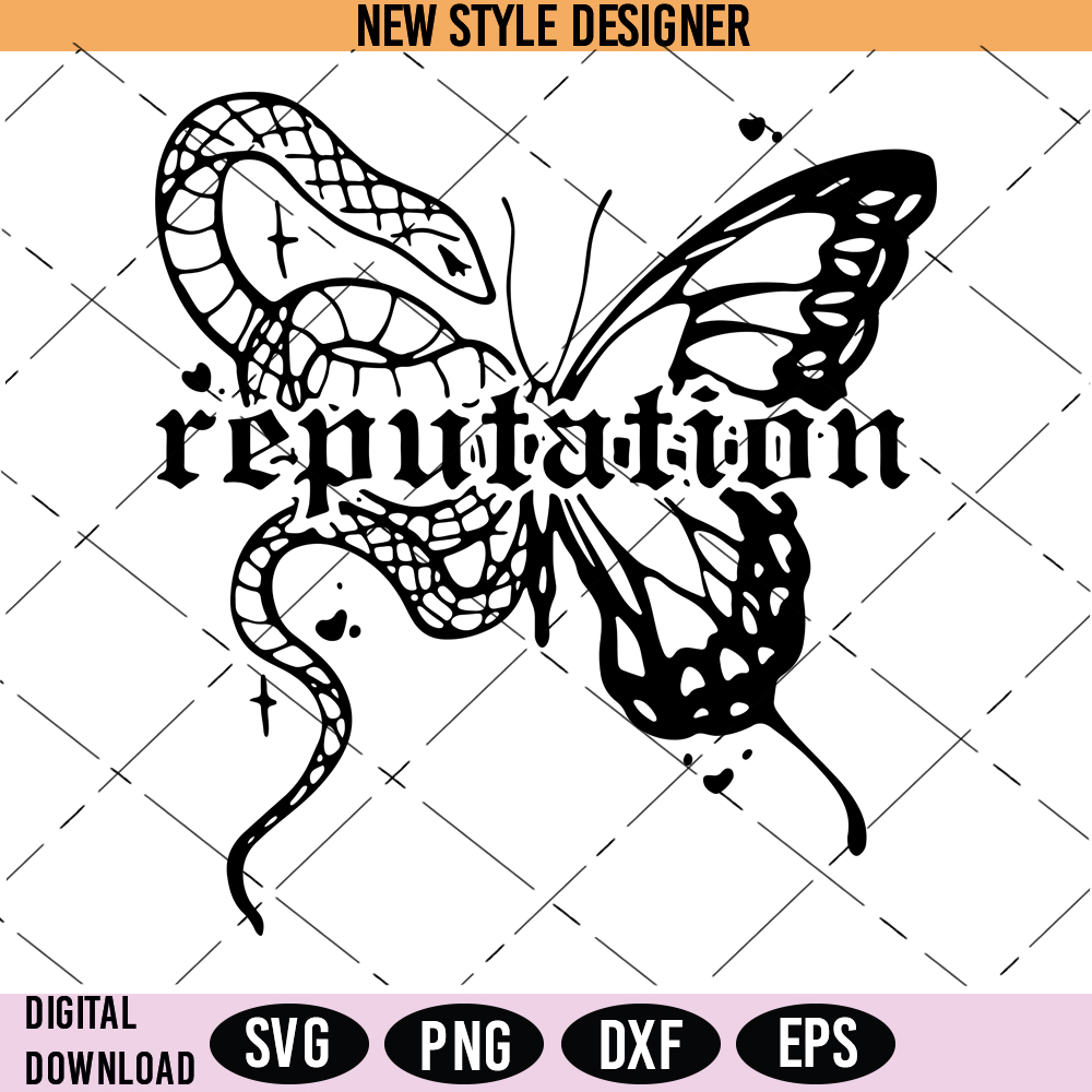 Snake Butterfly Svg Png, Reputation, Snake Butterfly Sticker | Inspire ...