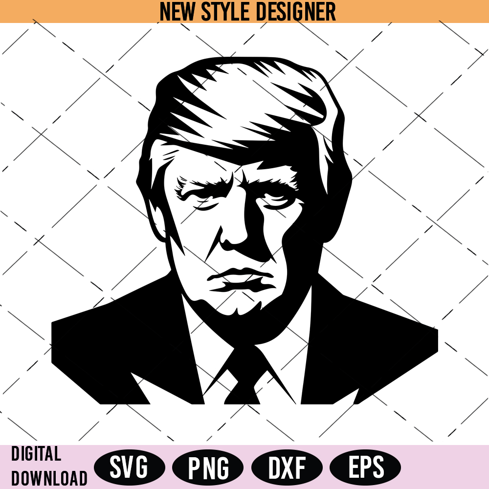 Trump Portrait Svg President Trump Svg Trump Art Svg Trum Inspire Uplift